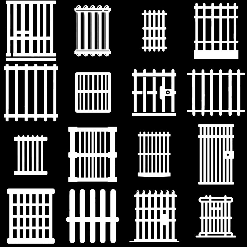 Prison Bars SVG Bundle: Vector Cut Files for Cricut & Silhouette (5 ...
