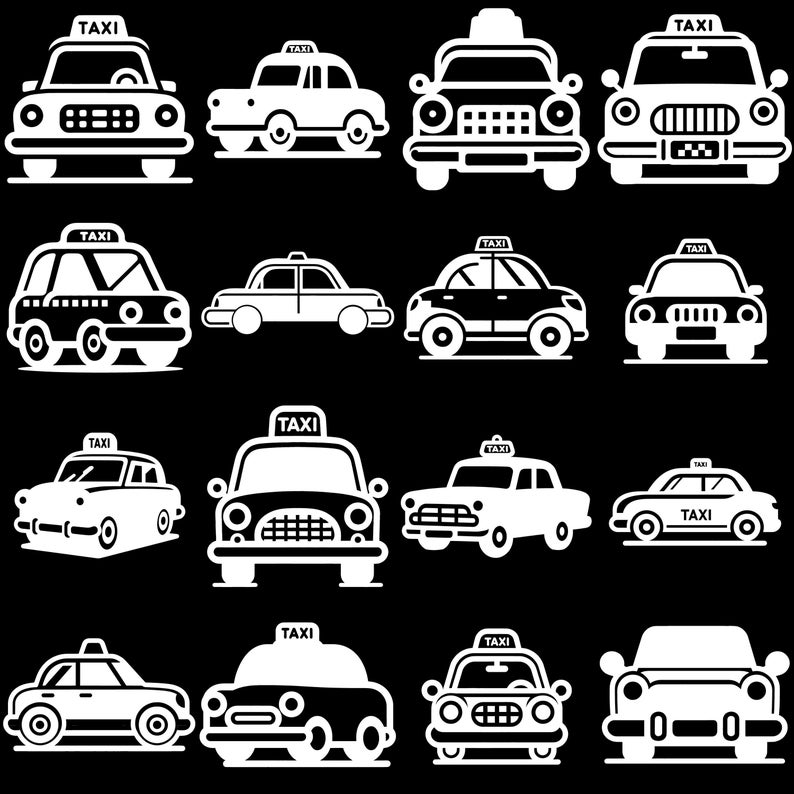 Taxi Cab SVG Bundle: Vector Clipart for Cricut & Silhouette (digital ...
