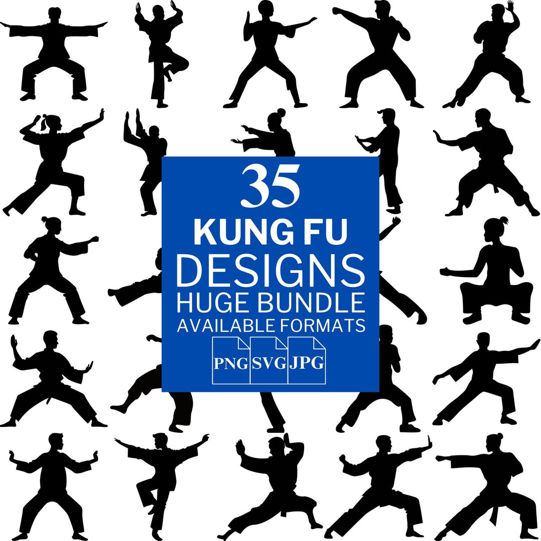 Kung Fu SVG Bundle: 35 Martial Arts Vector Designs (digital Download ...