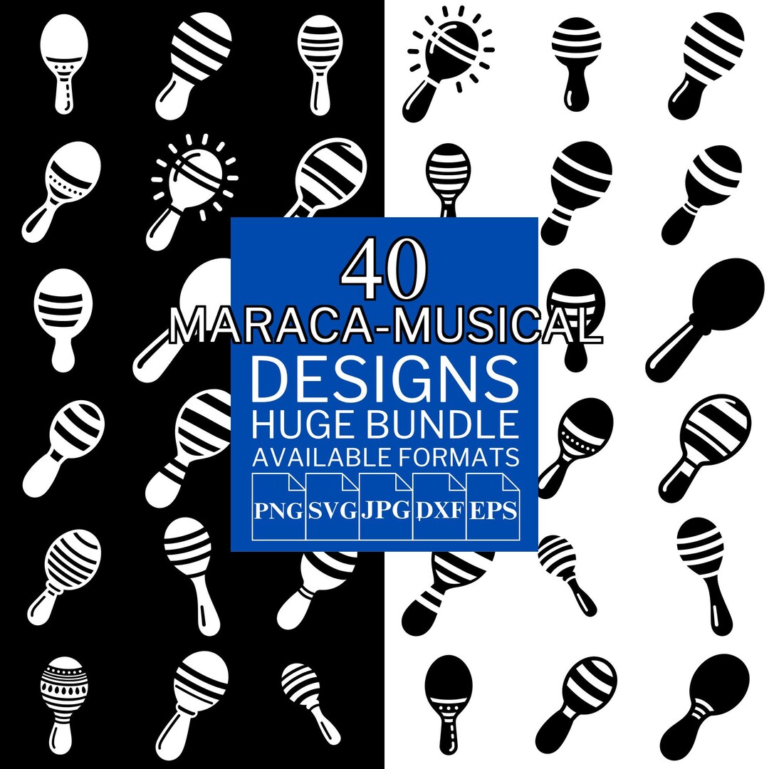 40 Maraca Musical SVG Bundle - Unique Vector Files for Cricut and ...