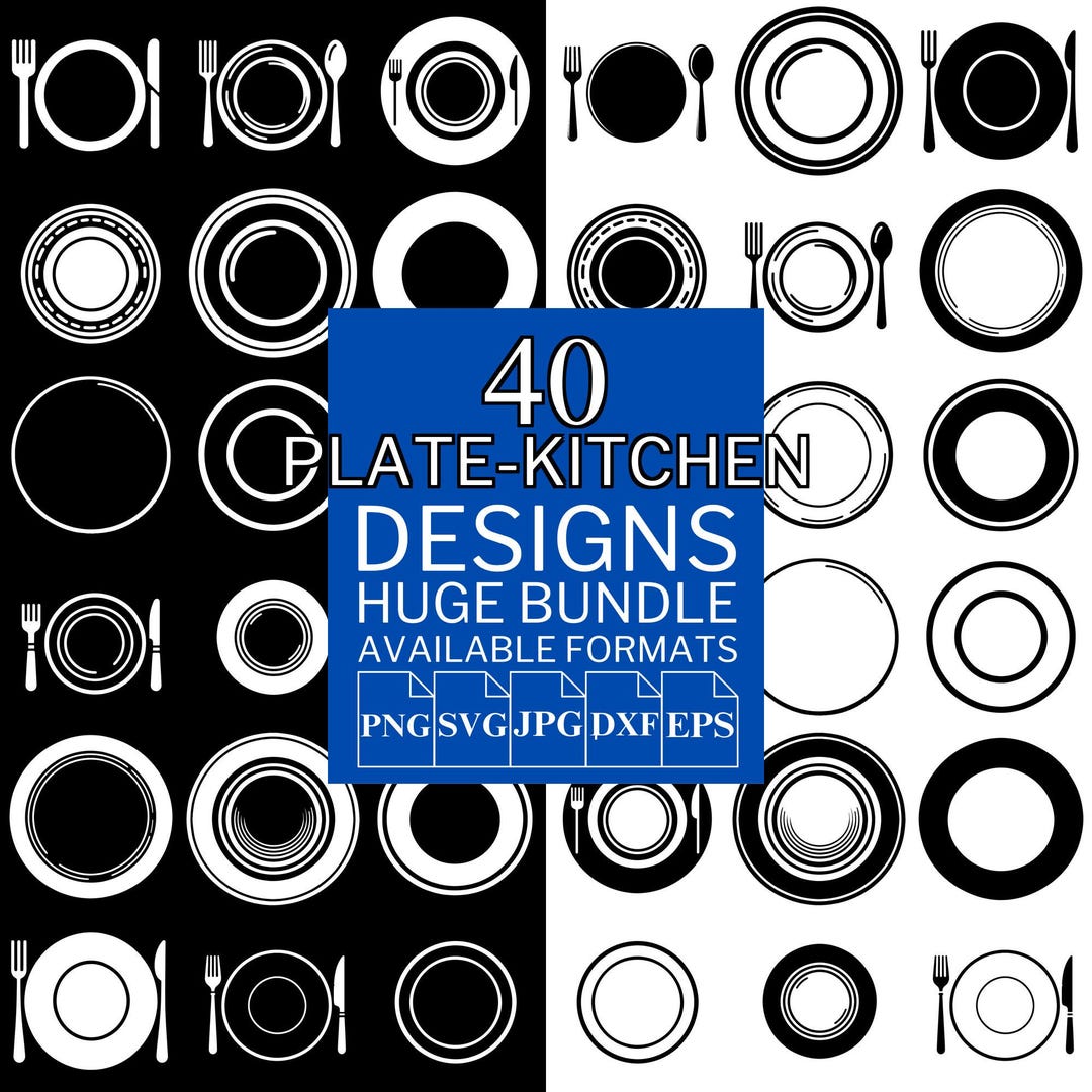 Plate Kitchen SVG Bundle: Vector Designs for Cricut & Silhouette ...