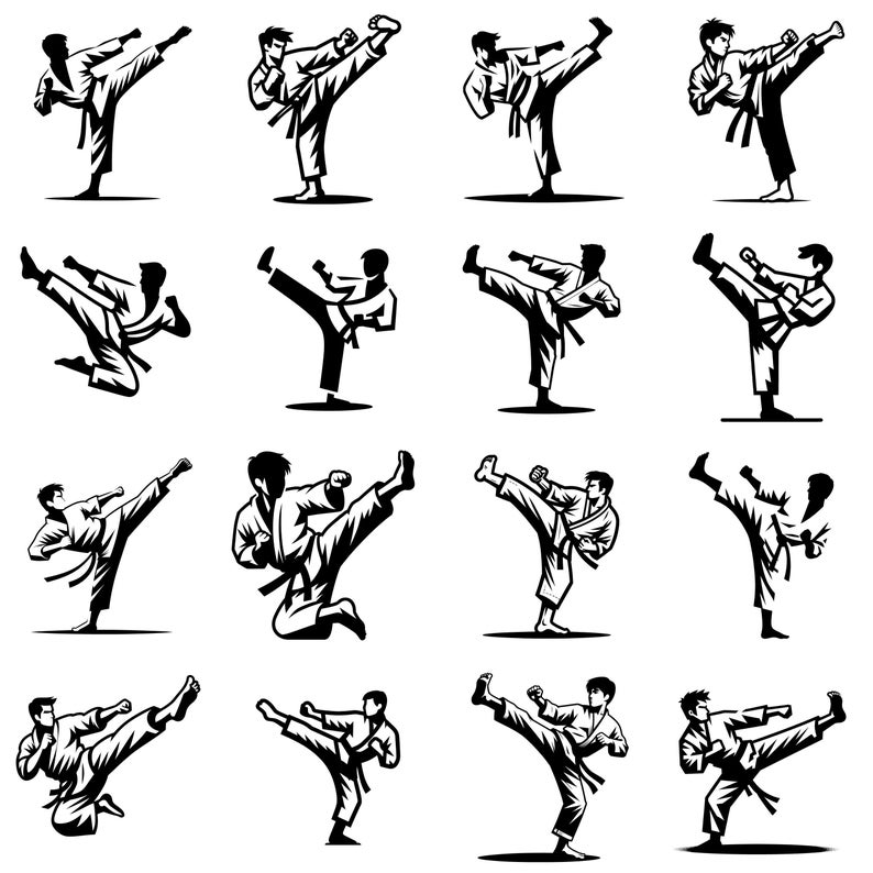 Karate Kick SVG Bundle: Vector Clipart for Cricut & Silhouette (digital ...