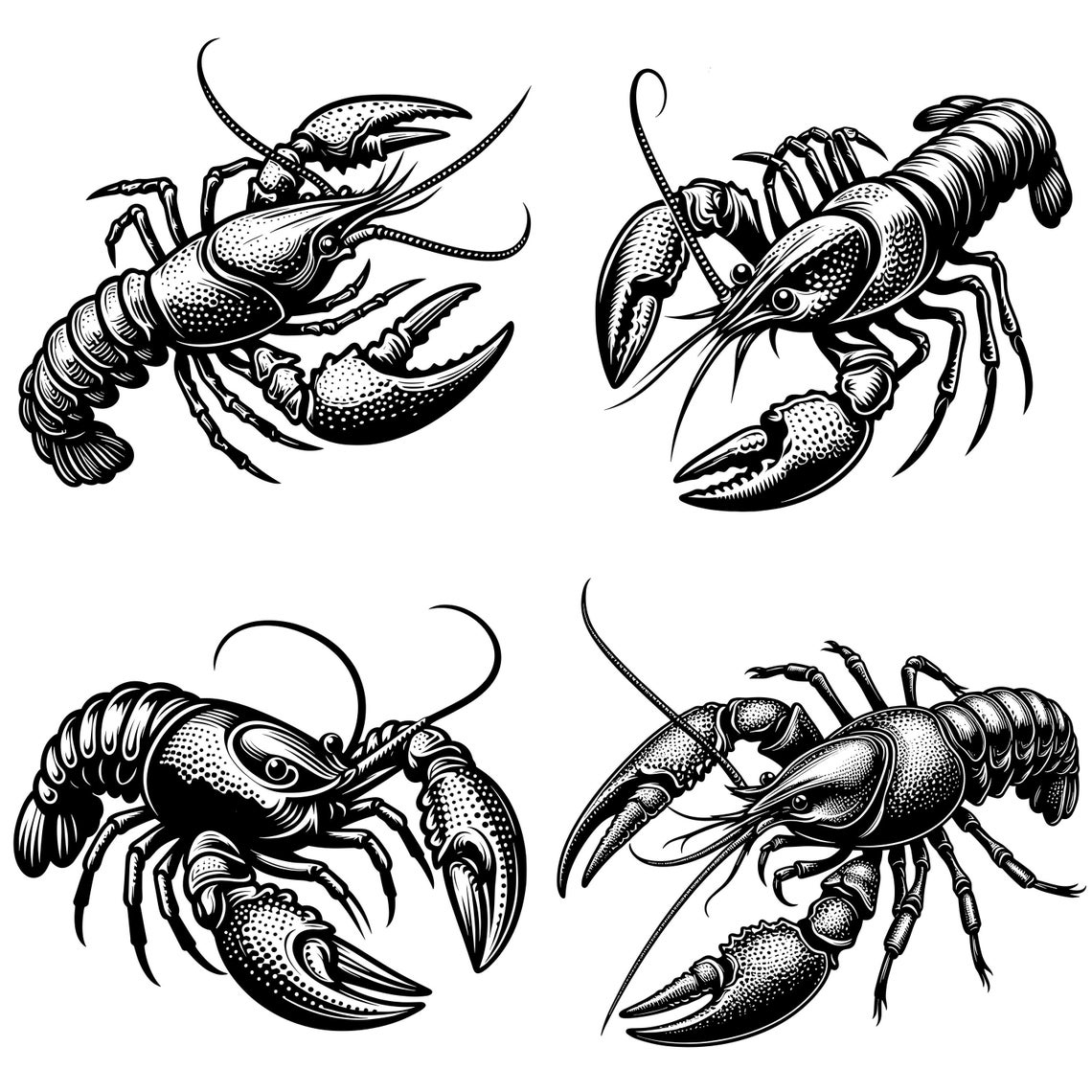 Crawfish SVG Bundle: Vector Clipart for Cricut & Silhouette (digital ...