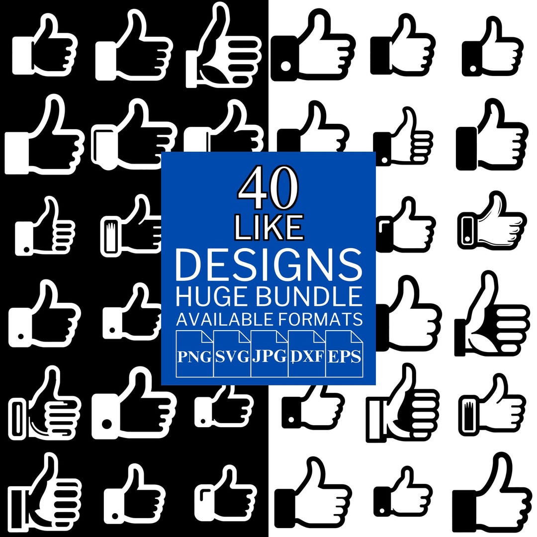 40 Like SVG Bundle: Vector Designs for Cricut & Silhouette (digital ...