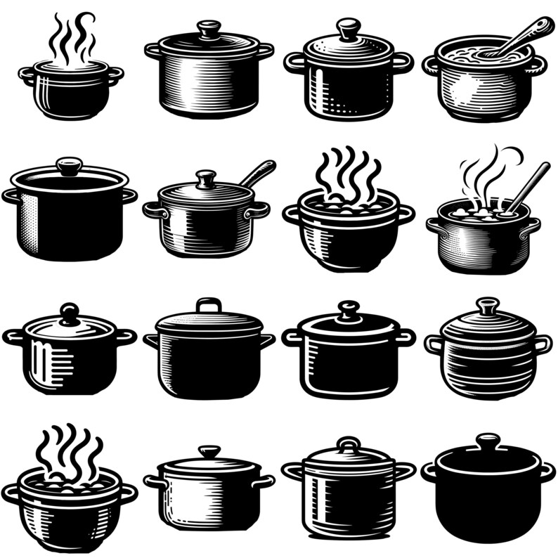 Cooking Pot SVG Bundle: Vector Clipart for Cricut & Silhouette (digital ...