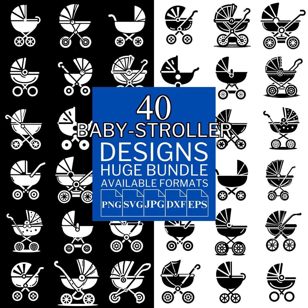40 Baby Stroller SVG Bundle - Unique Vector Files for Cricut and ...