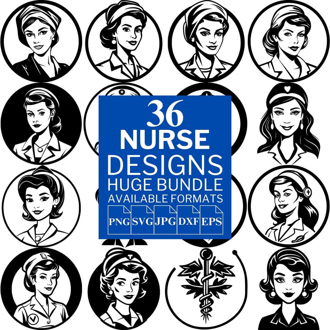 36 Nurse SVG Bundle - Unique Vector Files for Cricut and Silhouette ...