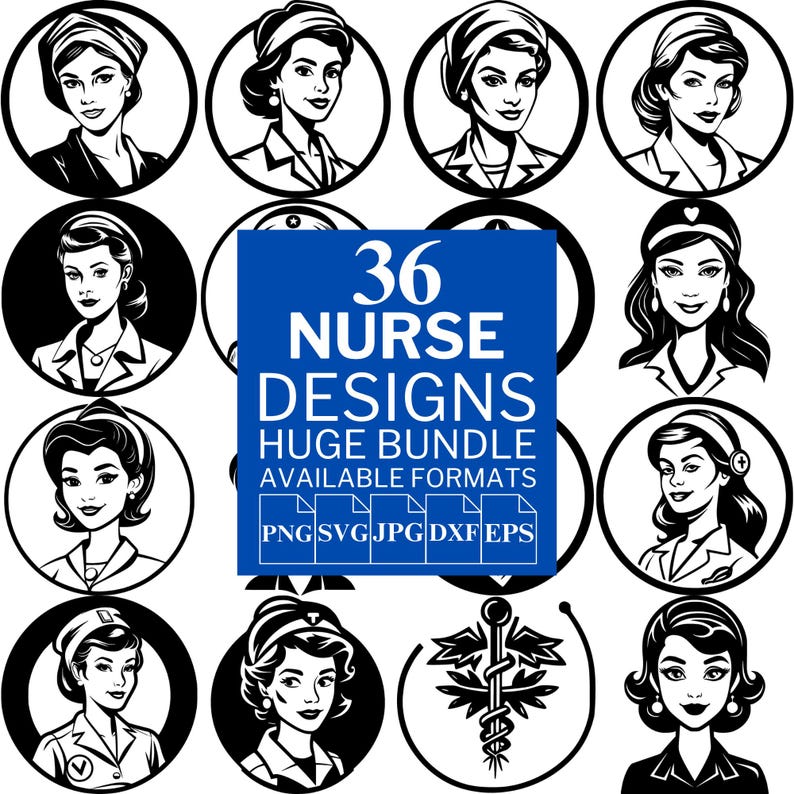36 Nurse SVG Bundle Unique Vector Files for Cricut and Silhouette ...