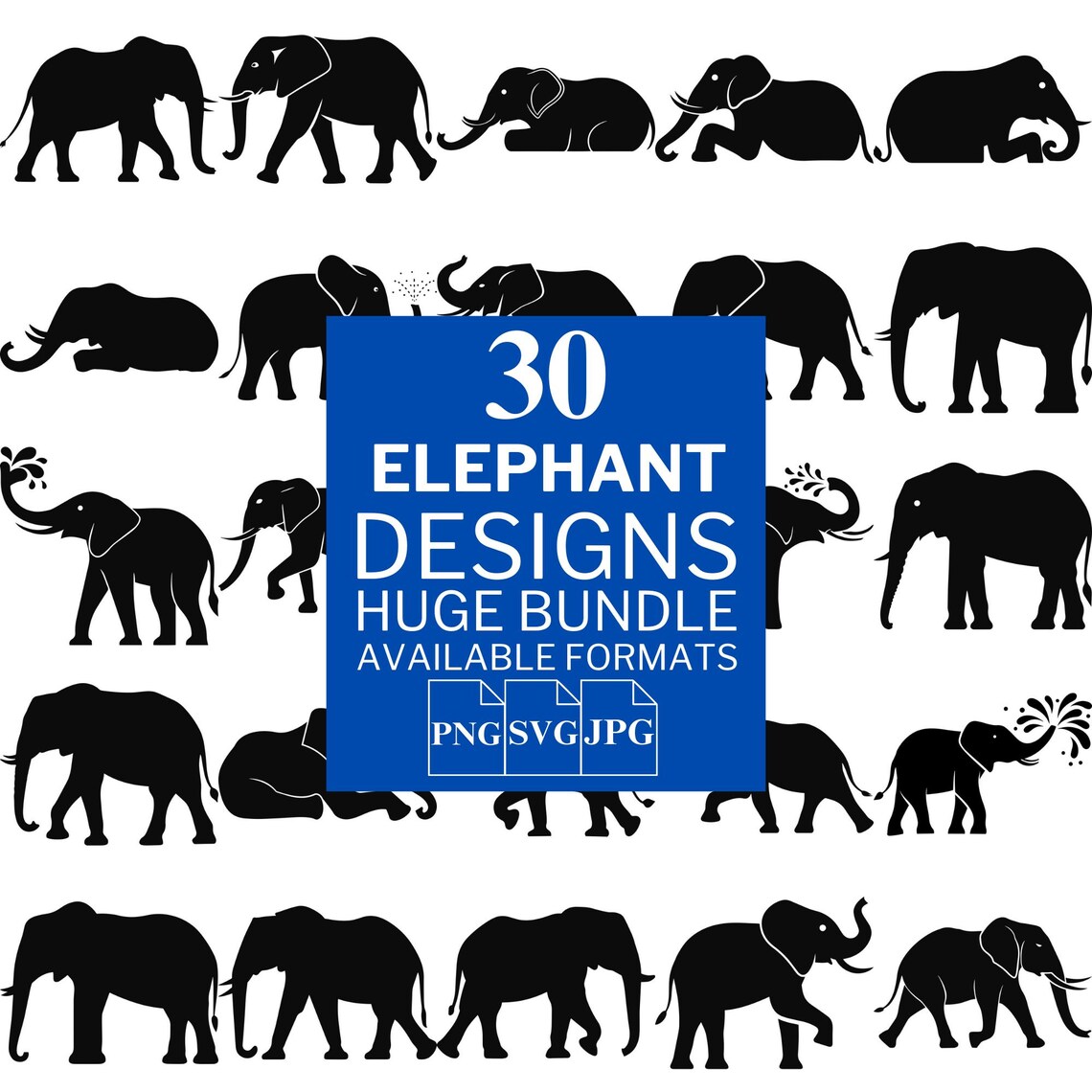 30 Elephant SVG Bundle - Unique Vector Files for Cricut and Silhouette ...