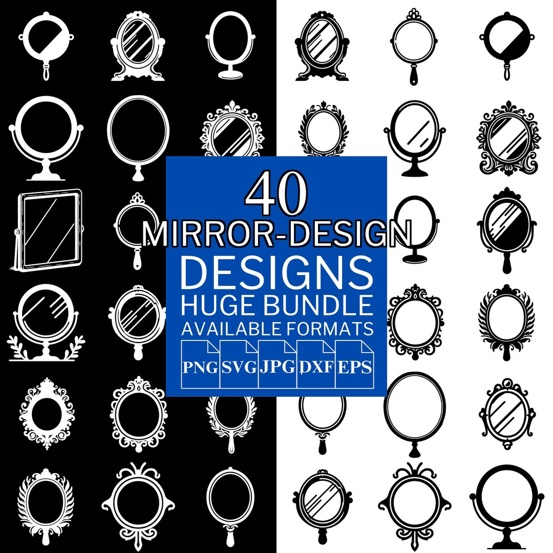 Mirror Design SVG Bundle: Vector Files for Cricut & Silhouette (5 ...
