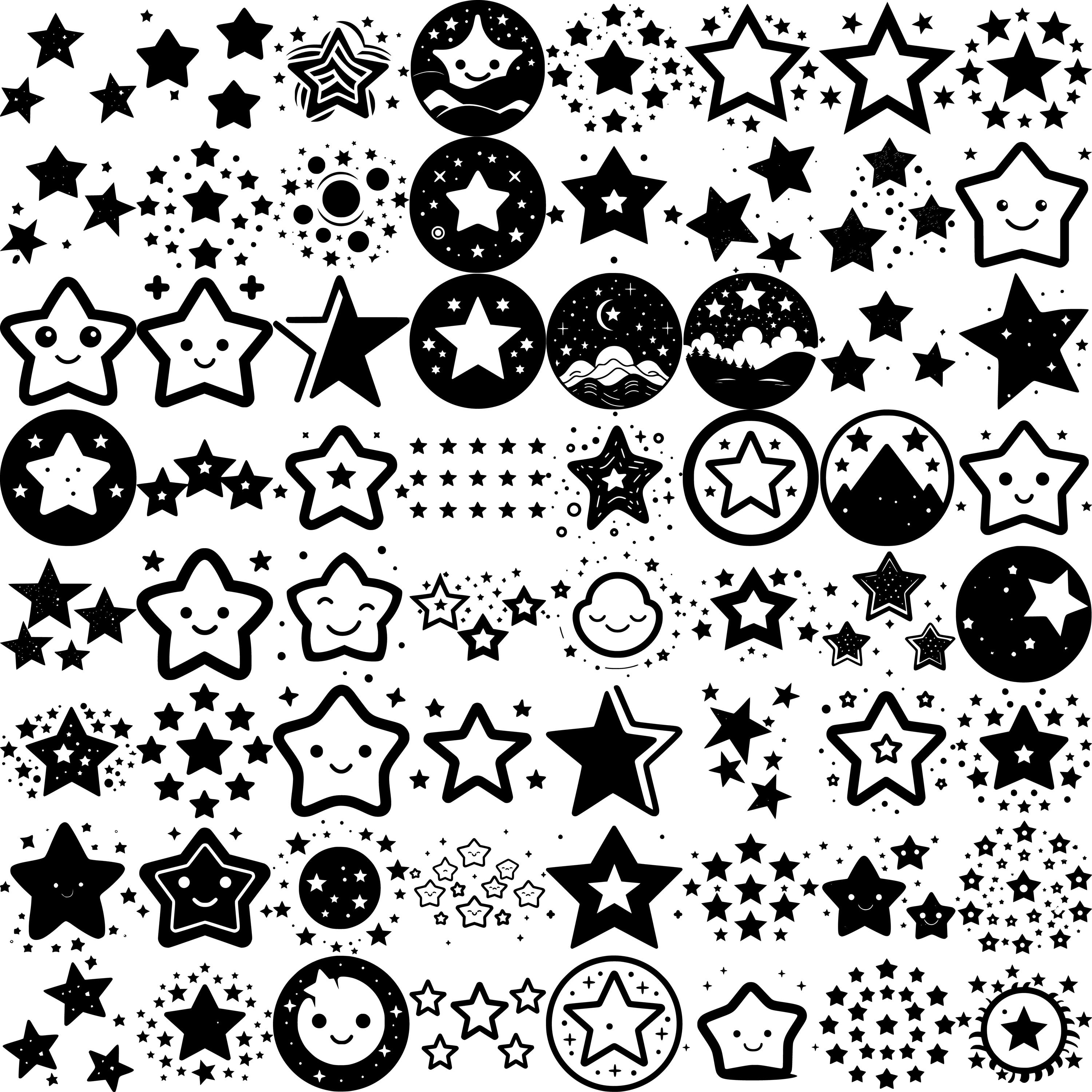 186 Stars SVG Bundle - Unique Vector Files for Cricut and Silhouette ...