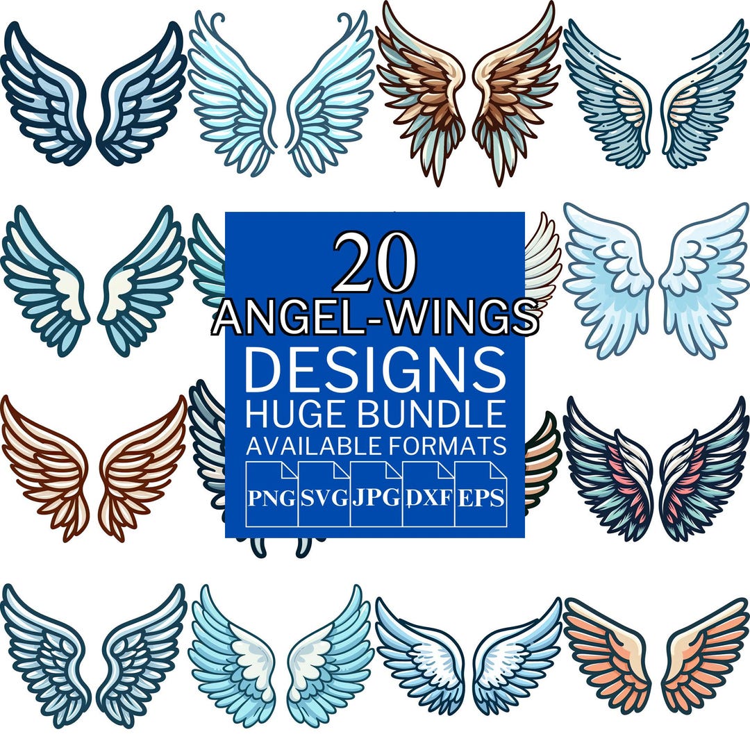 Angel Wings SVG Bundle: Vector Cut Files for Cricut & Silhouette - Etsy