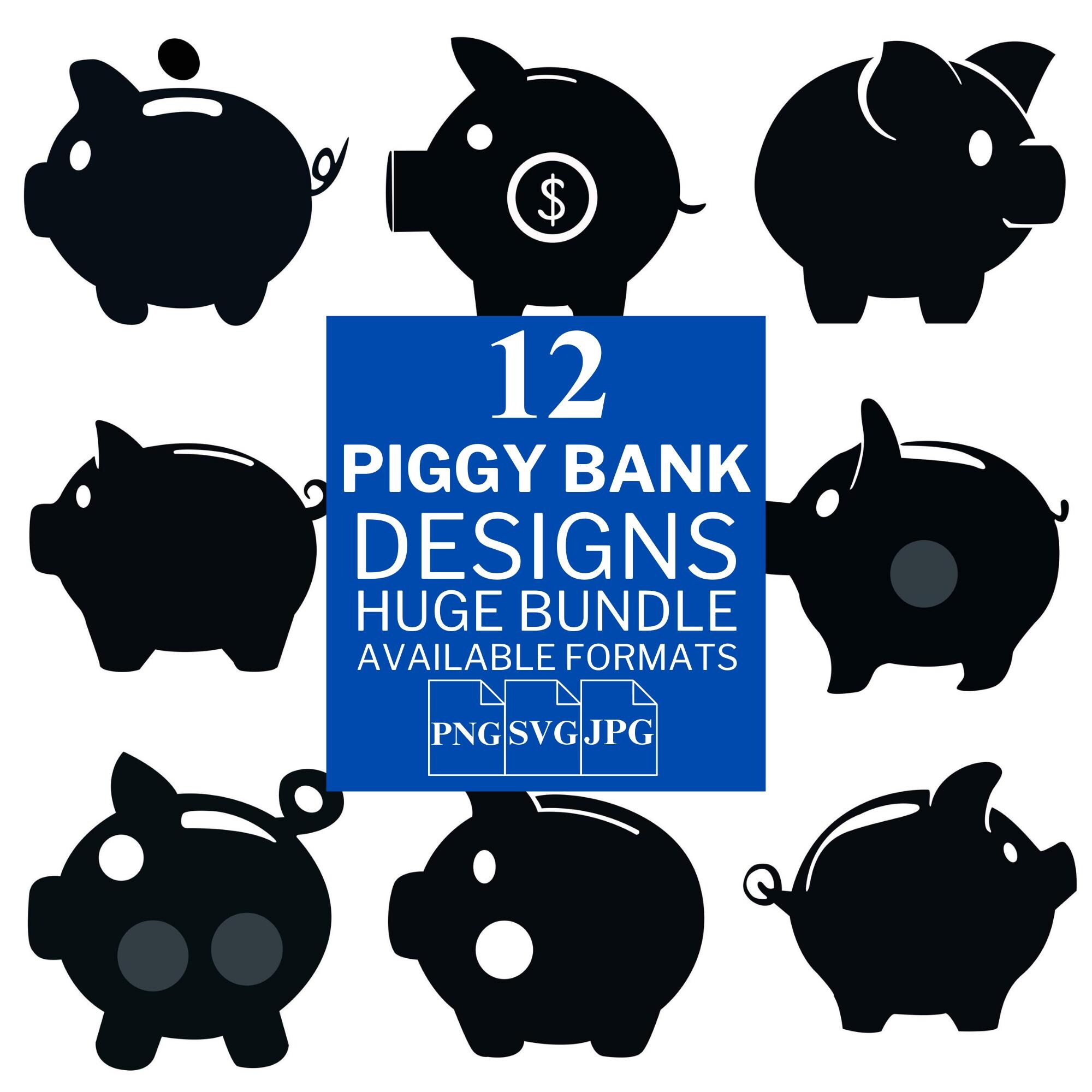 12 Piggy Bank SVG Bundle - Unique Vector Files for Cricut and ...