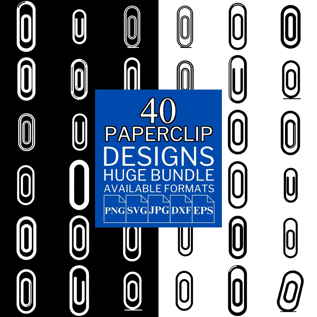 Paperclip SVG Bundle: 40 Vector Designs for Cricut & Silhouette ...