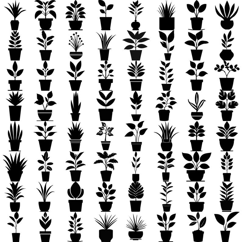 472 Potted Plant SVG Bundle - Unique Vector Files for Cricut and ...