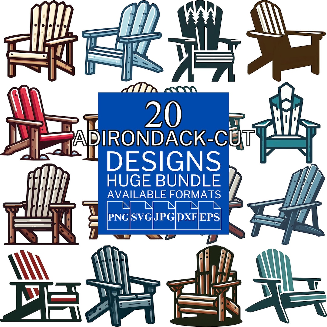 Adirondack Chair SVG Bundle: 20 Vector Cut Files (cricut & Silhouette ...