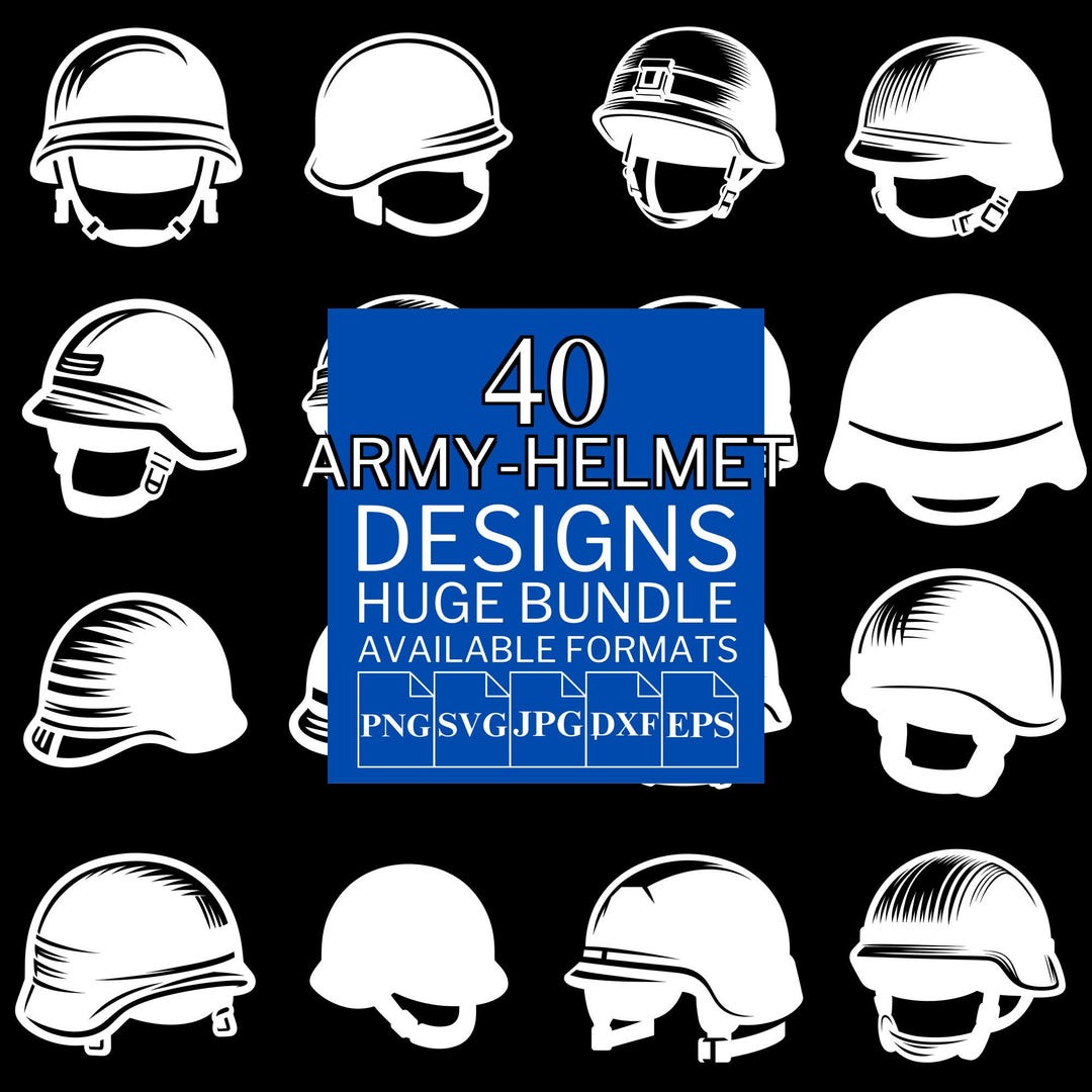 40 Army Helmet SVG Bundle - Unique Vector Files for Cricut and ...