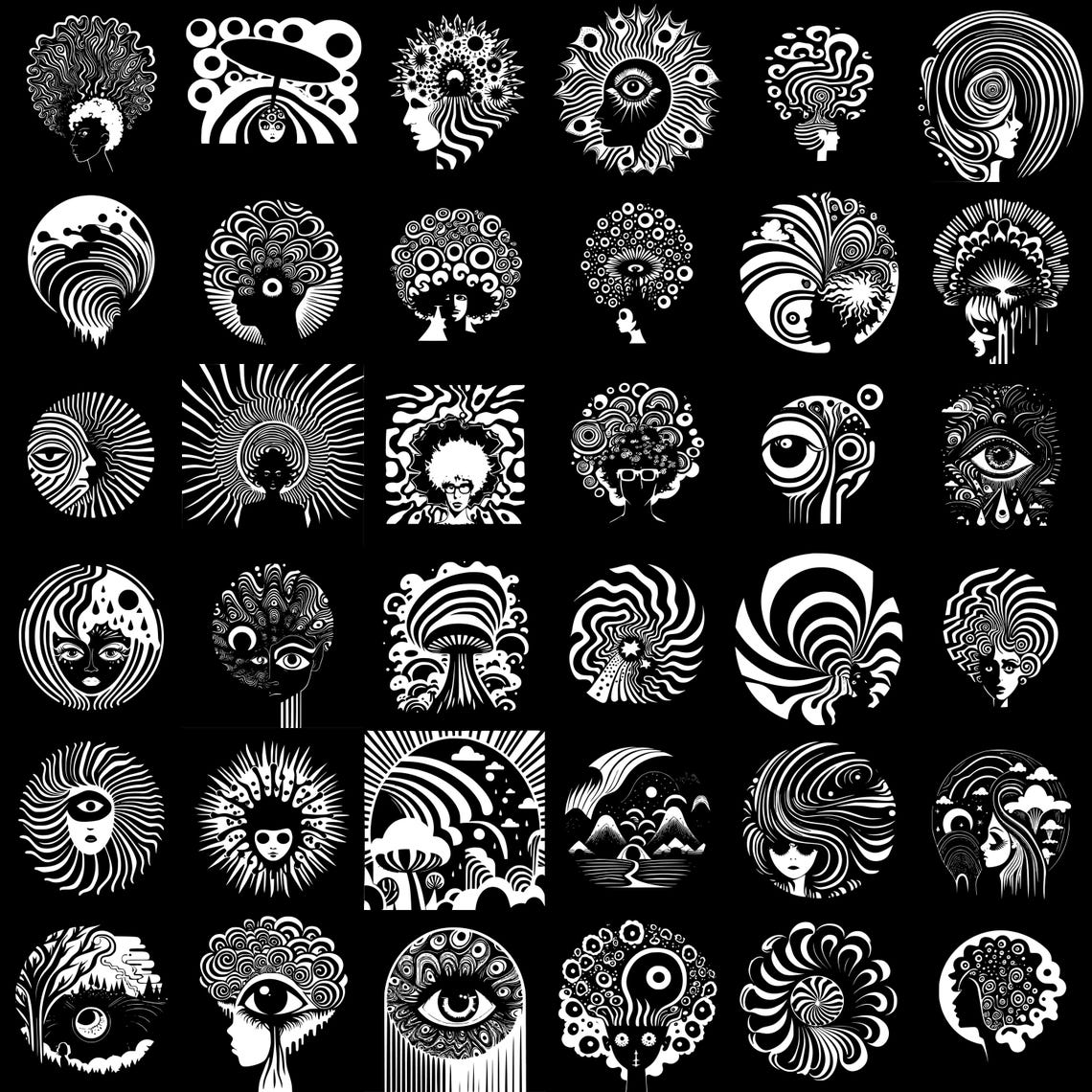 47 Psychedelic SVG Bundle - Unique Vector Files for Cricut and ...