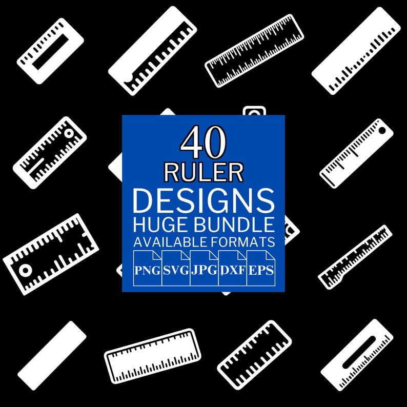 Ruler SVG Bundle: Vector Cut Files for Cricut & Silhouette (digital ...