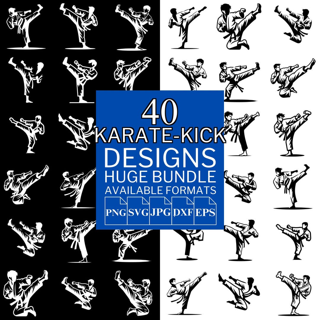 Karate Kick SVG Bundle: Vector Clipart for Cricut & Silhouette (digital ...