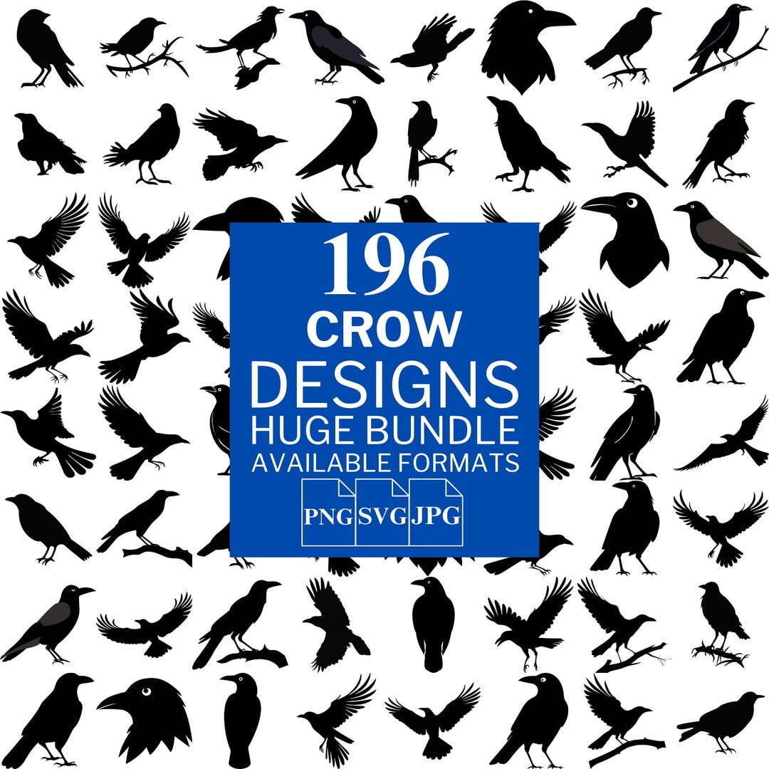 196 Crow SVG Bundle - Unique Vector Files for Cricut and Silhouette ...