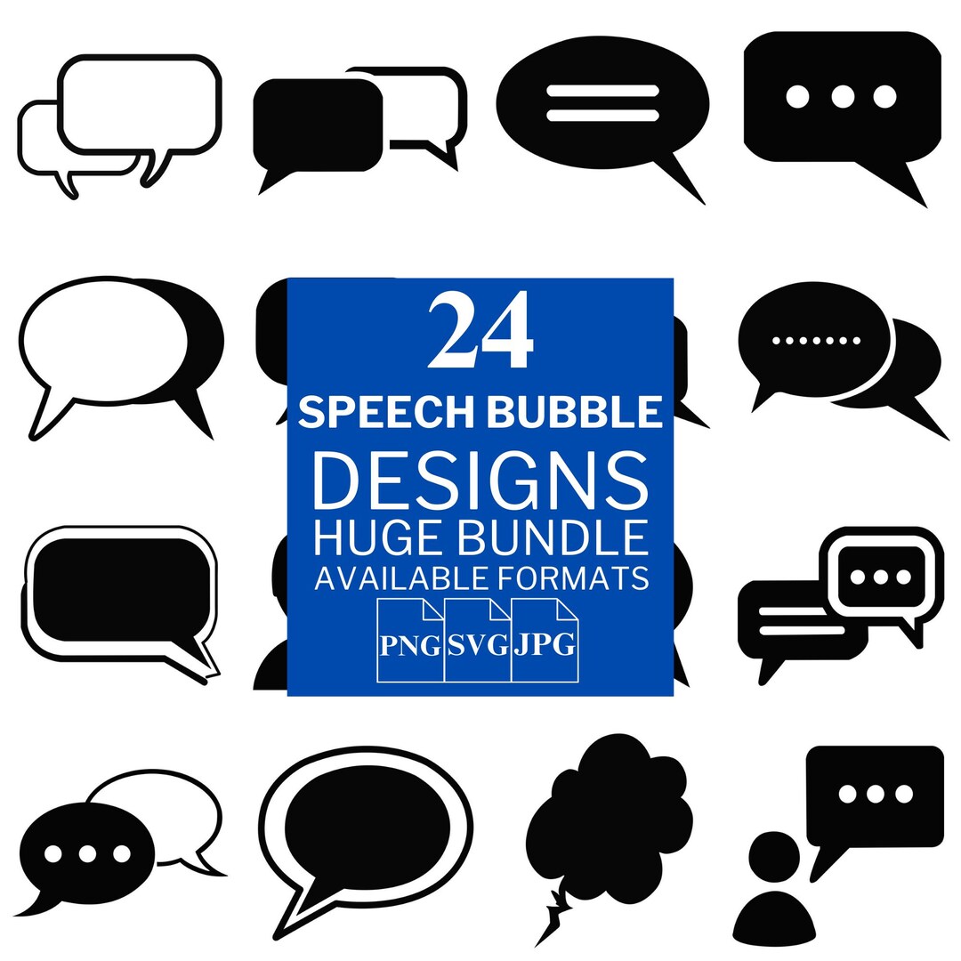 24 Speech Bubble SVG Bundle - Unique Vector Files for Cricut and ...