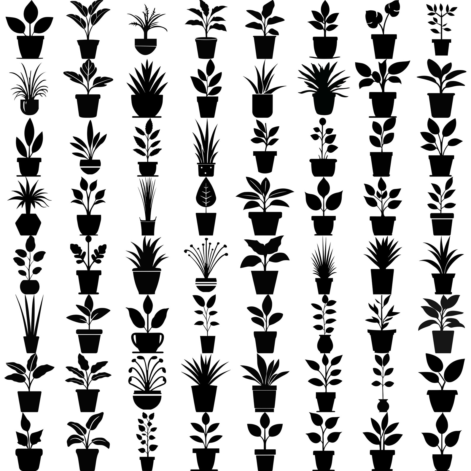 472 Potted Plant SVG Bundle - Unique Vector Files for Cricut and ...