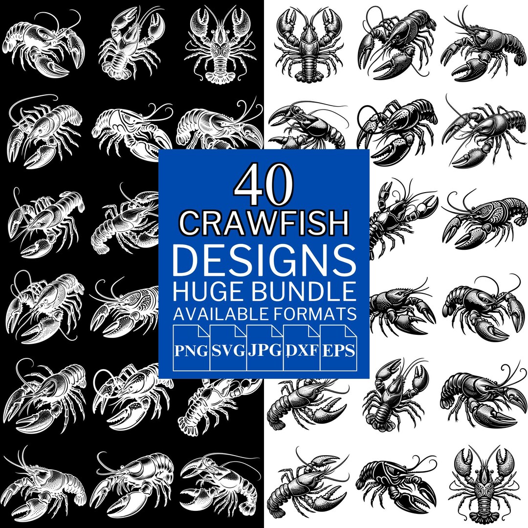 Crawfish SVG Bundle: Vector Clipart for Cricut & Silhouette (digital ...