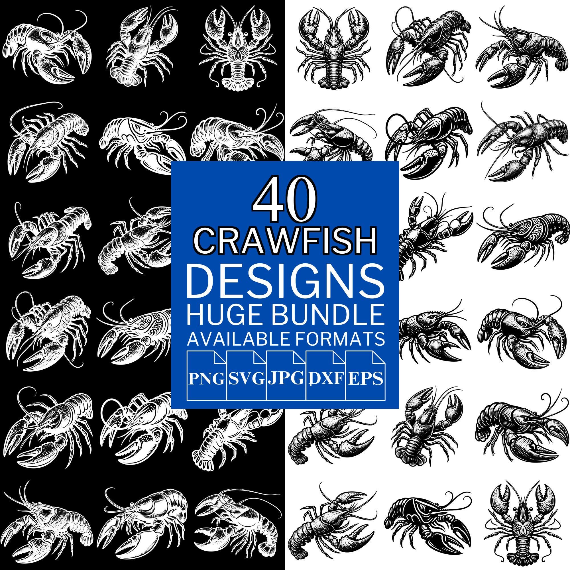 Crawfish SVG Bundle: Vector Clipart for Cricut & Silhouette (digital ...