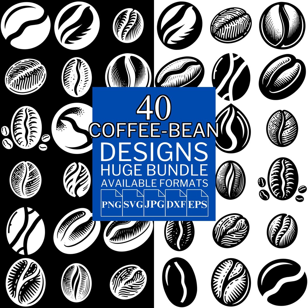 Coffee Bean SVG Bundle: Vector Clipart Designs for Cricut & Silhouette ...