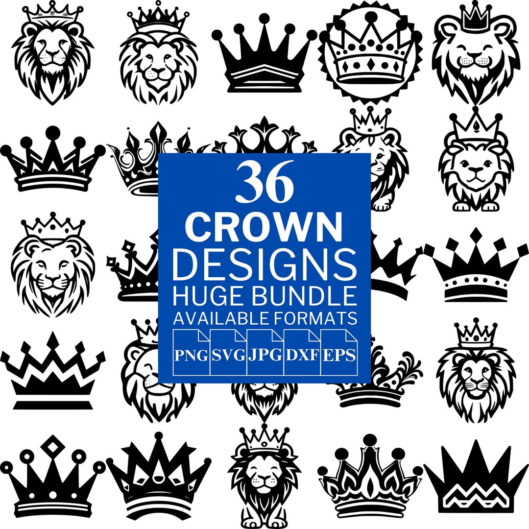 36 Crown SVG Bundle - Unique Vector Files for Cricut and Silhouette ...