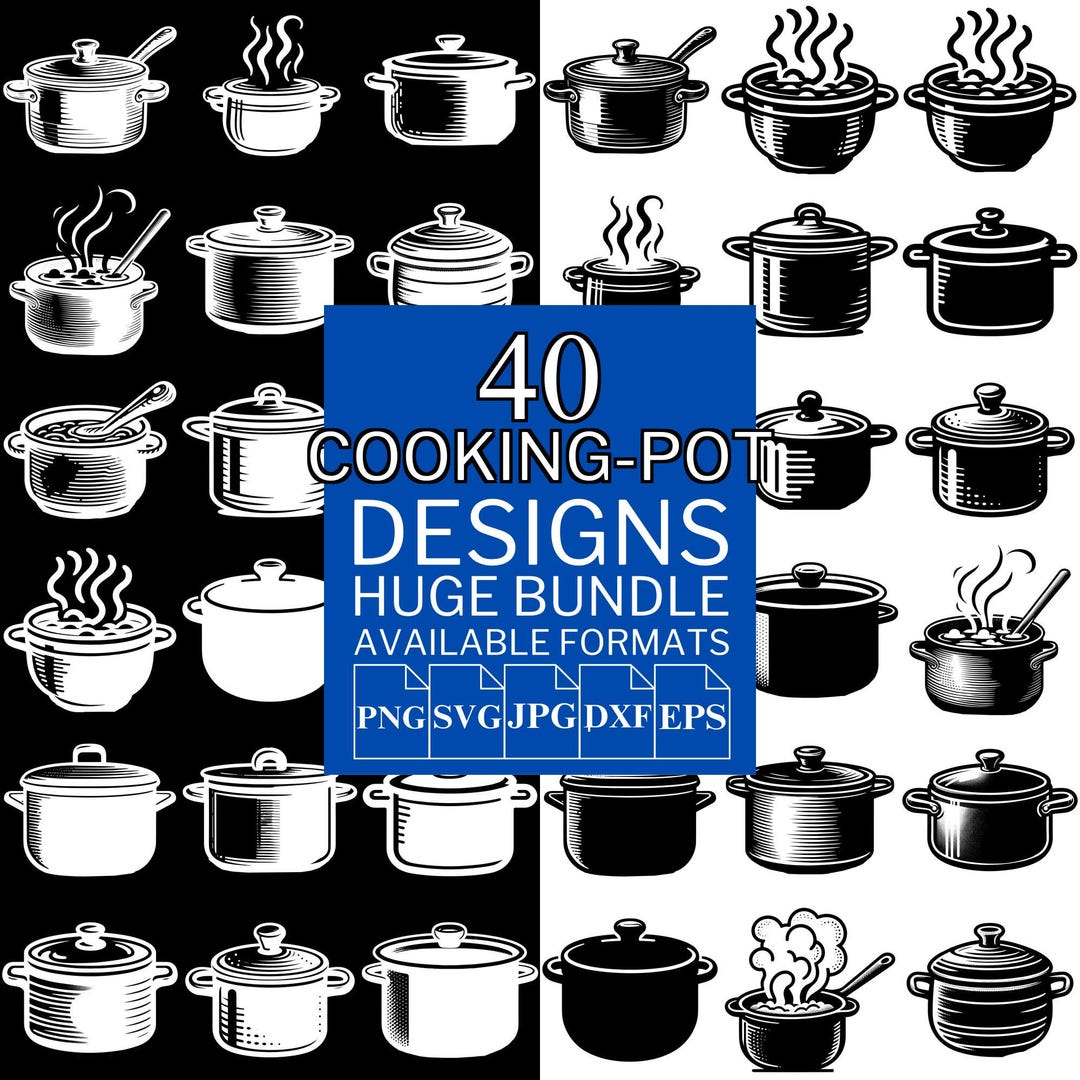 Cooking Pot SVG Bundle: Vector Clipart for Cricut & Silhouette (digital ...