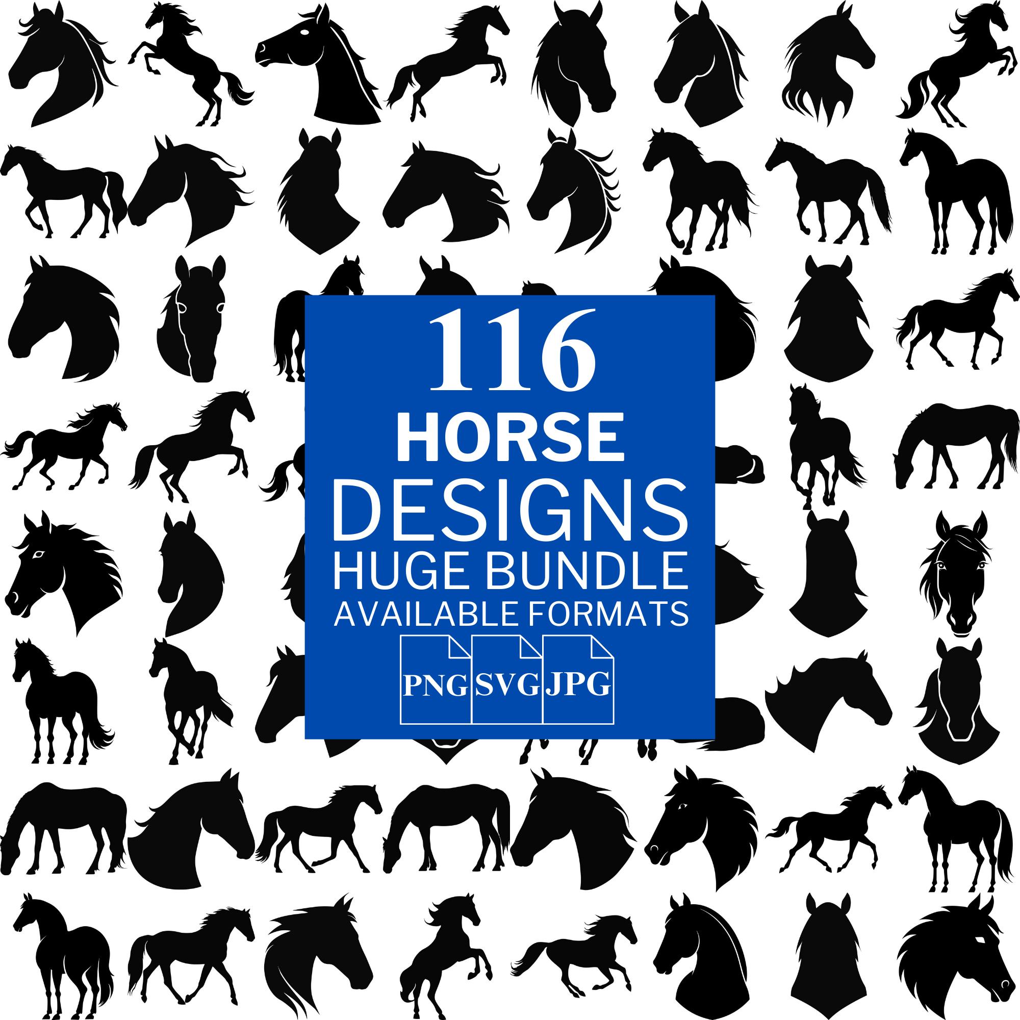 Horse SVG Bundle: 116 Vector Designs for Cricut & Silhouette (PDF Guide ...