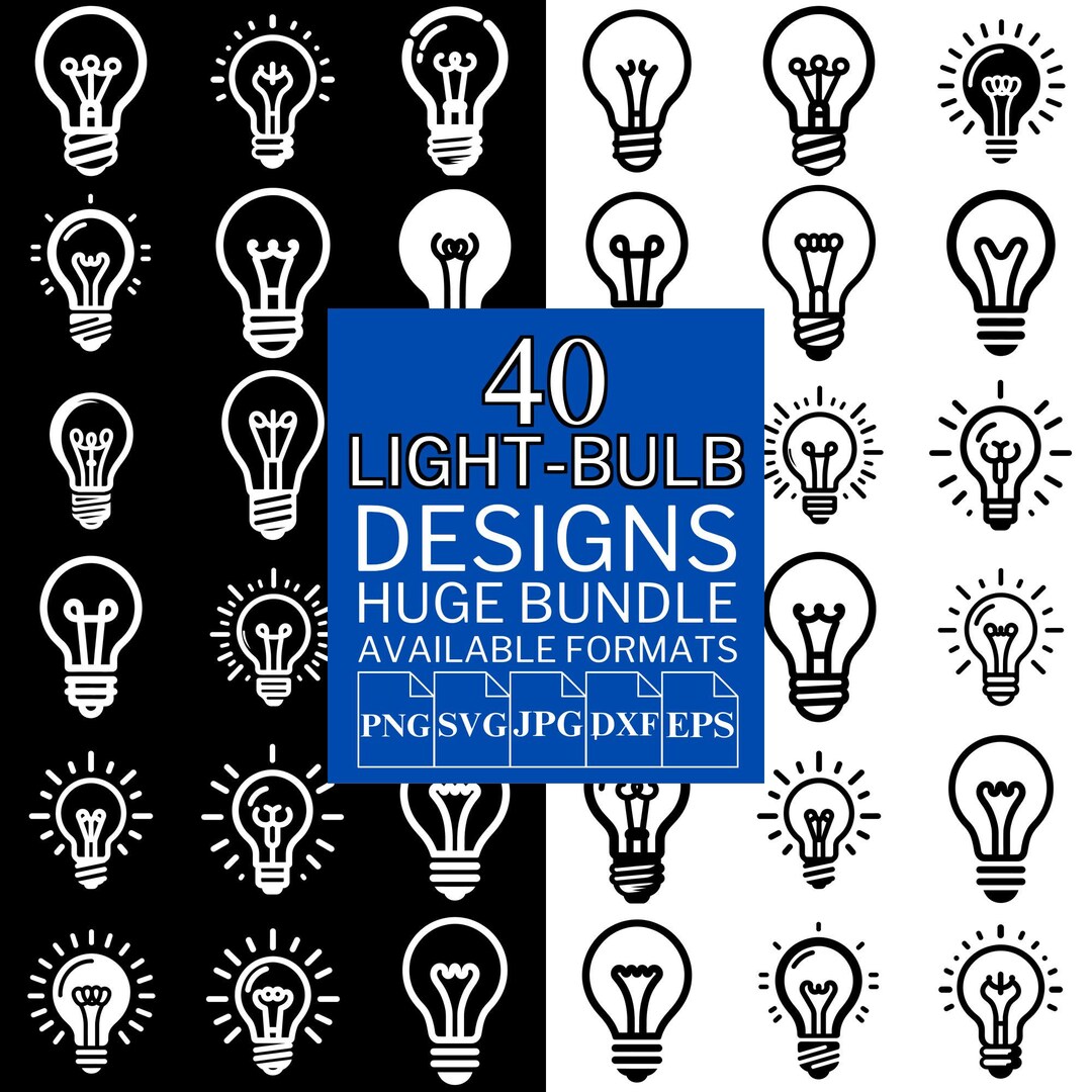 Light Bulb SVG Bundle: Vector Clipart Designs for Cricut & Silhouette ...