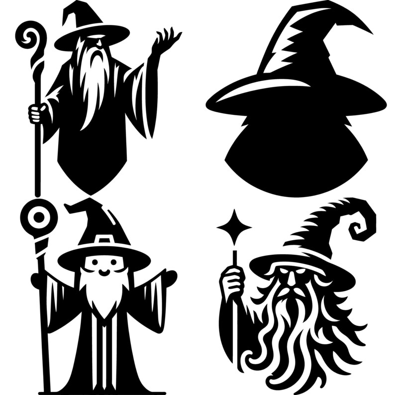40 Wizard Sorcerer SVG Bundle - Unique Vector Files for Cricut and ...