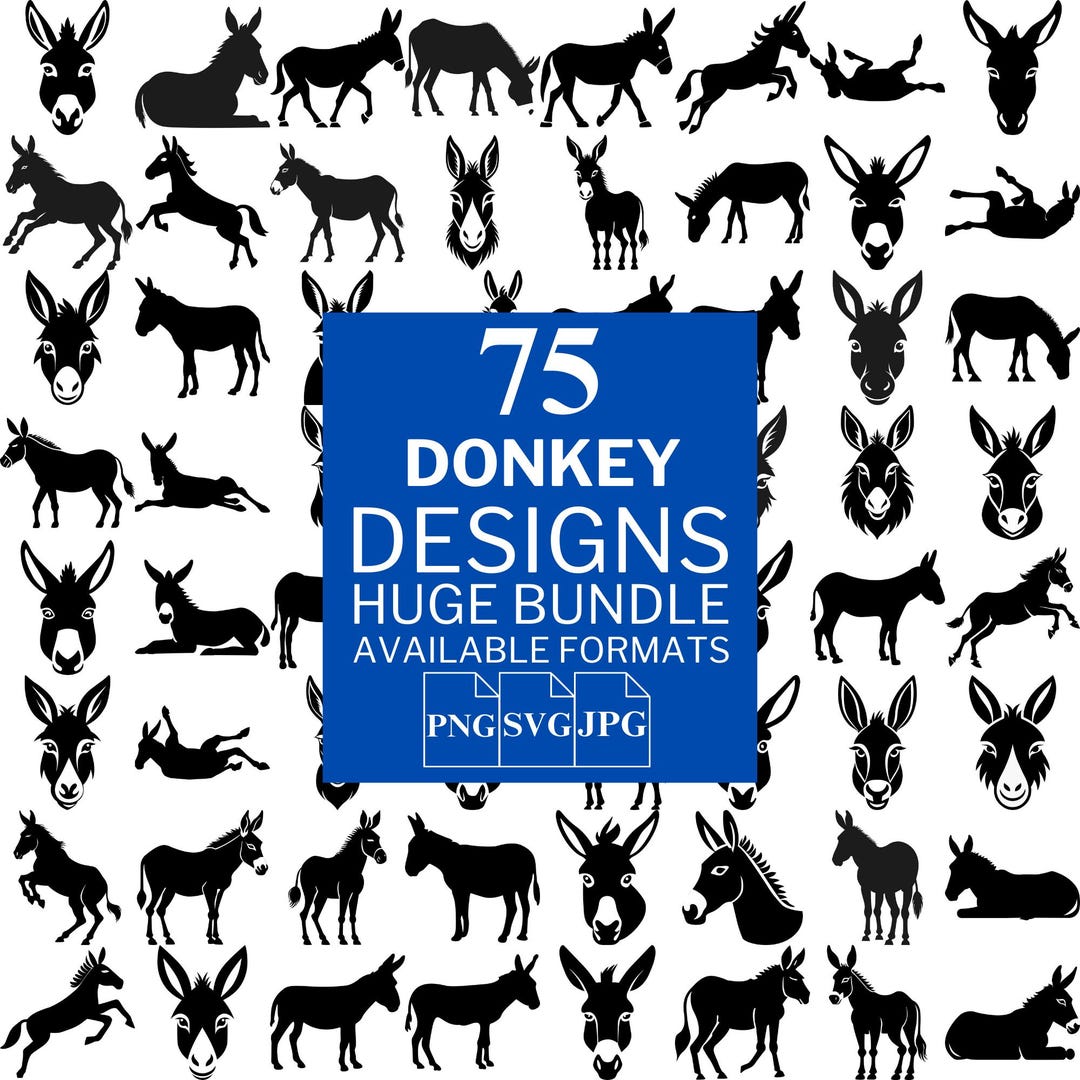 75 Donkey SVG Bundle - Unique Vector Files for Cricut and Silhouette ...