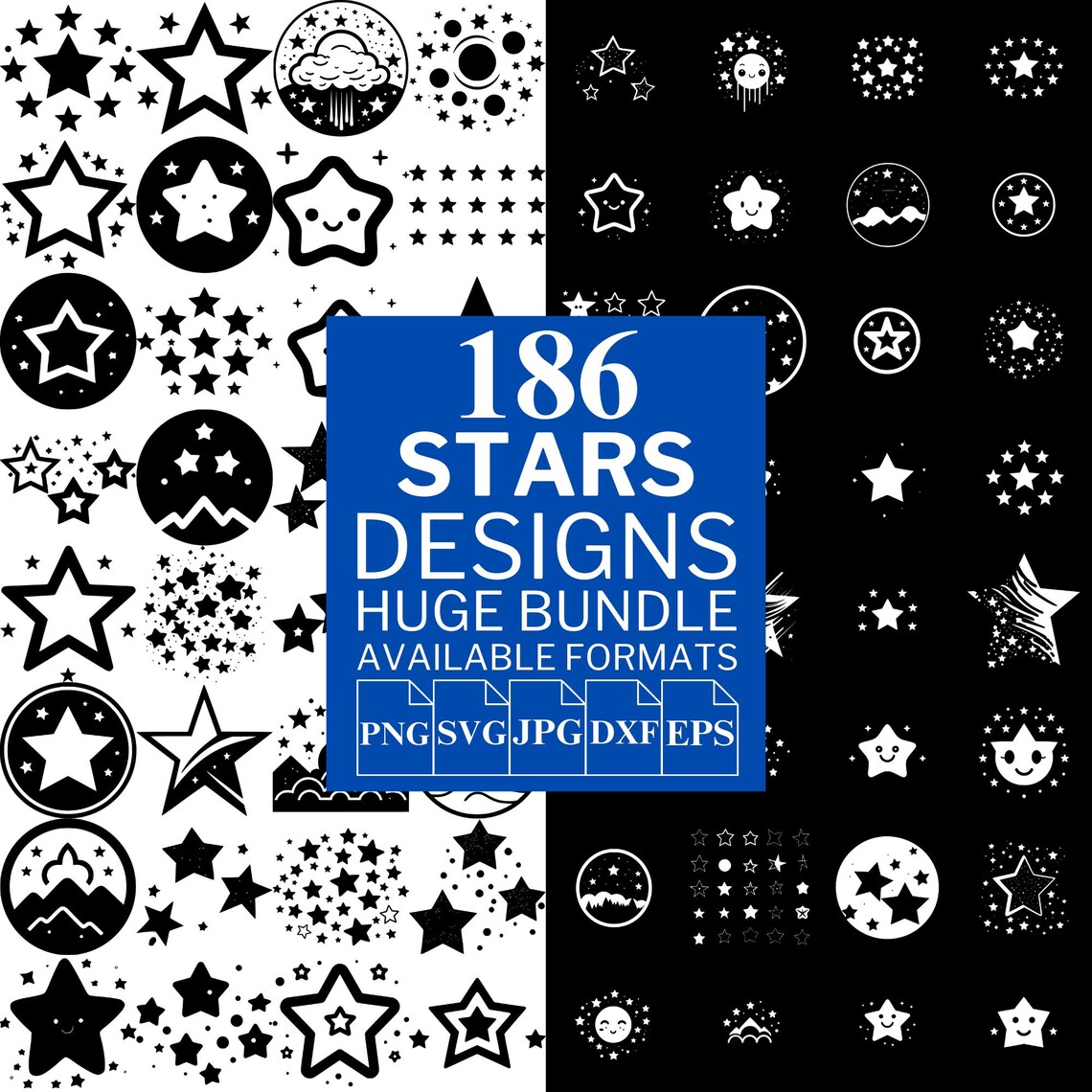 186 Stars SVG Bundle - Unique Vector Files for Cricut and Silhouette ...