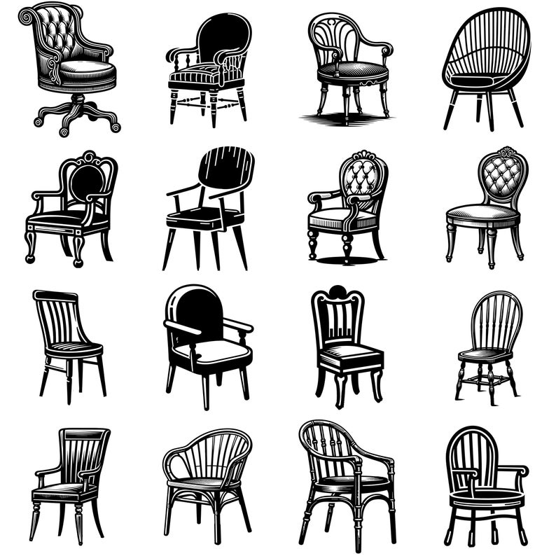 40 Chair SVG Bundle - Unique Vector Files for Cricut and Silhouette ...