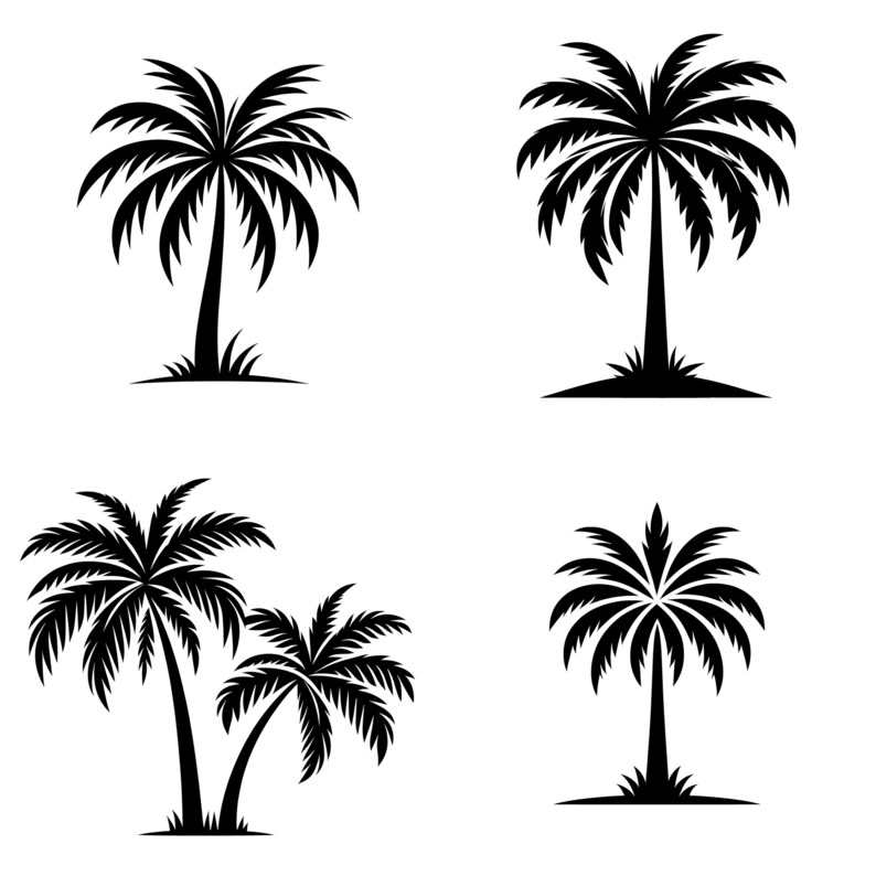 Palm Tree SVG Bundle: Vector Clipart for Cricut & Silhouette (5 Formats ...