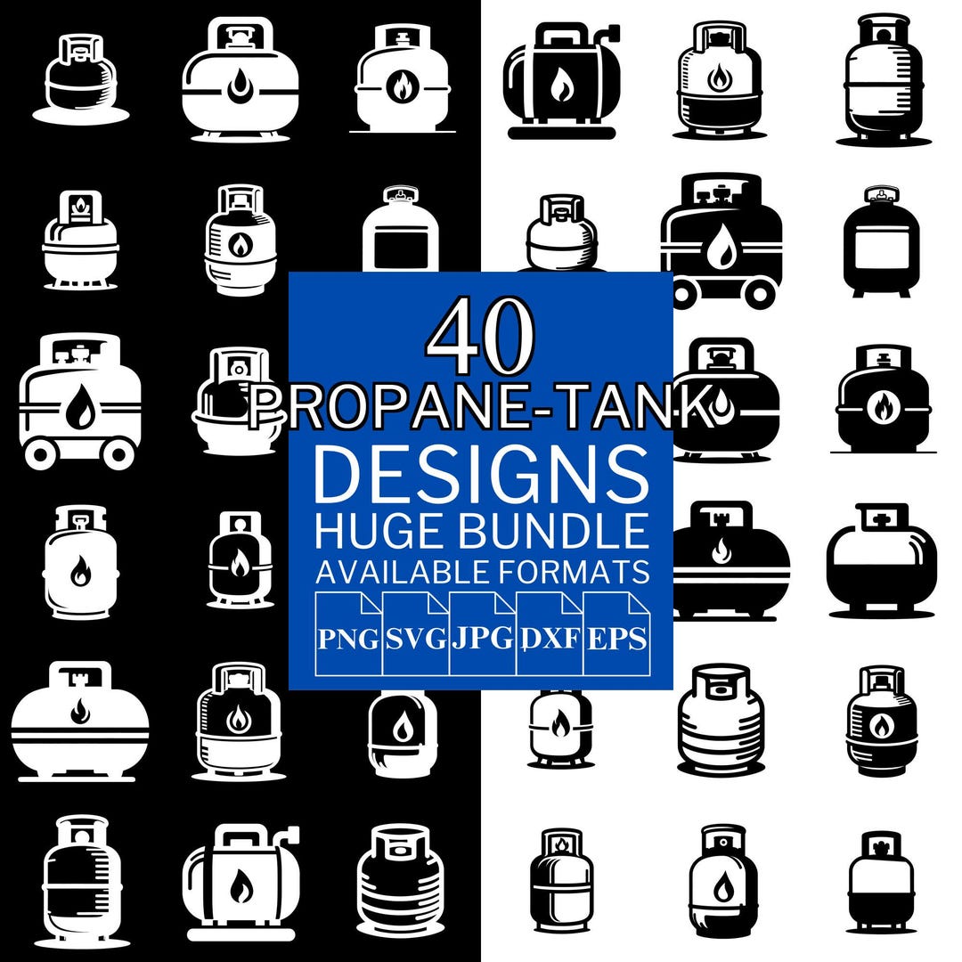 Propane Tank SVG Bundle: Cricut & Silhouette Vector Designs (digital ...