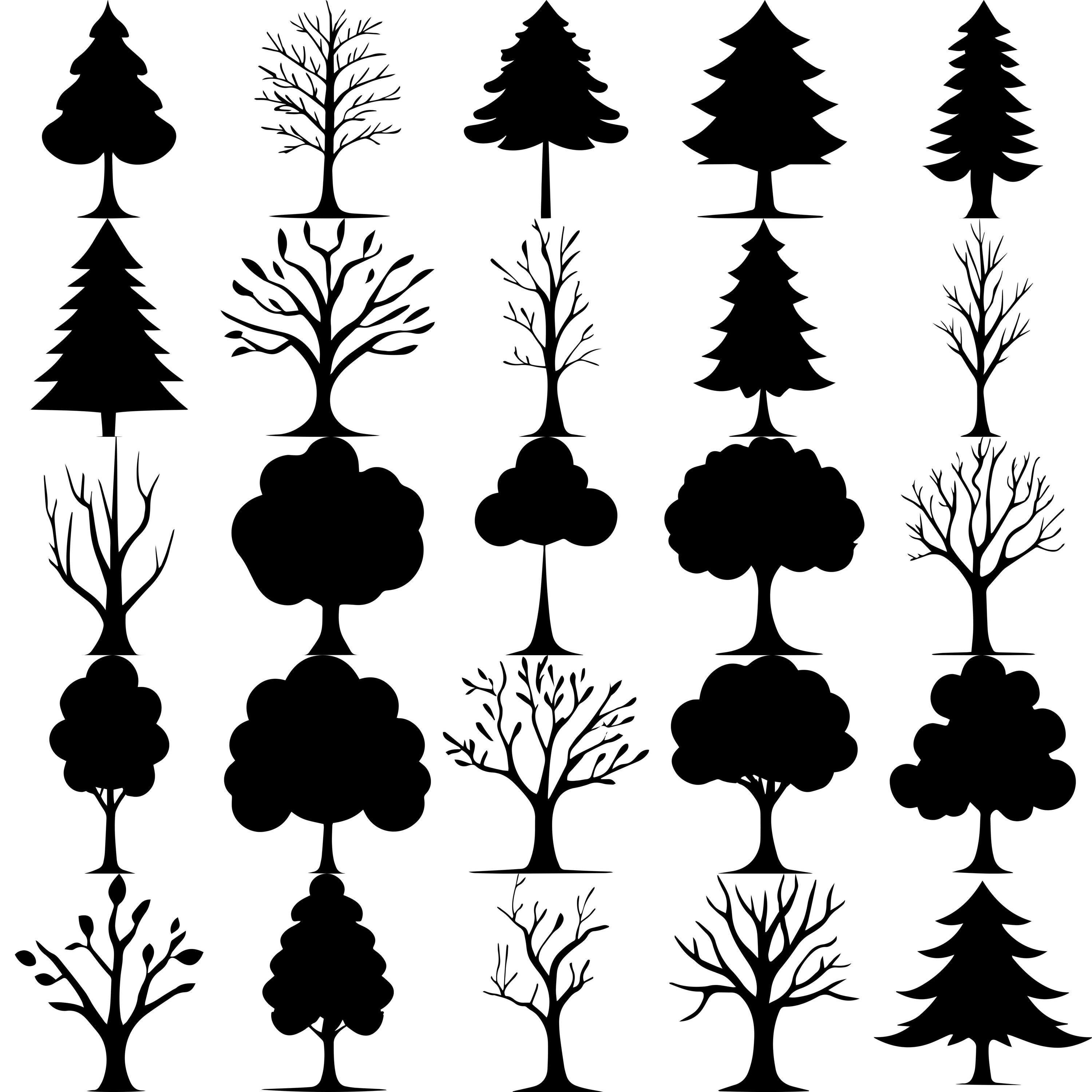 34 Tree SVG Bundle: Vector Cut Files for Cricut & Silhouette - Etsy