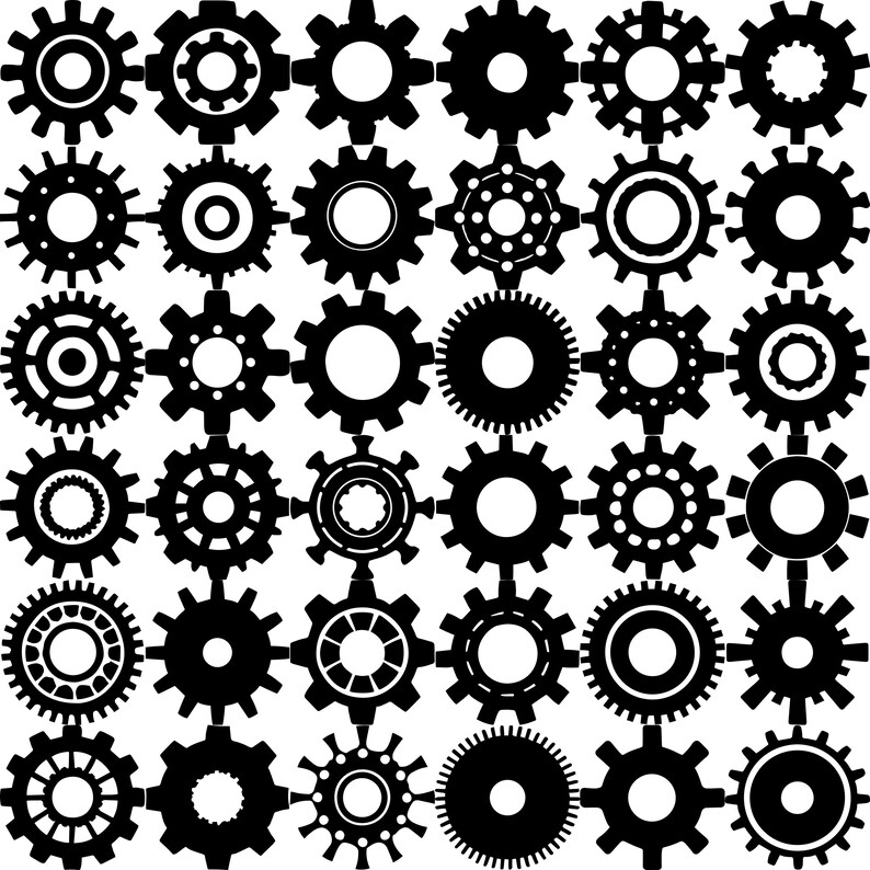 Gear SVG Bundle: 40 Unique Vector Designs (digital Download) - Etsy