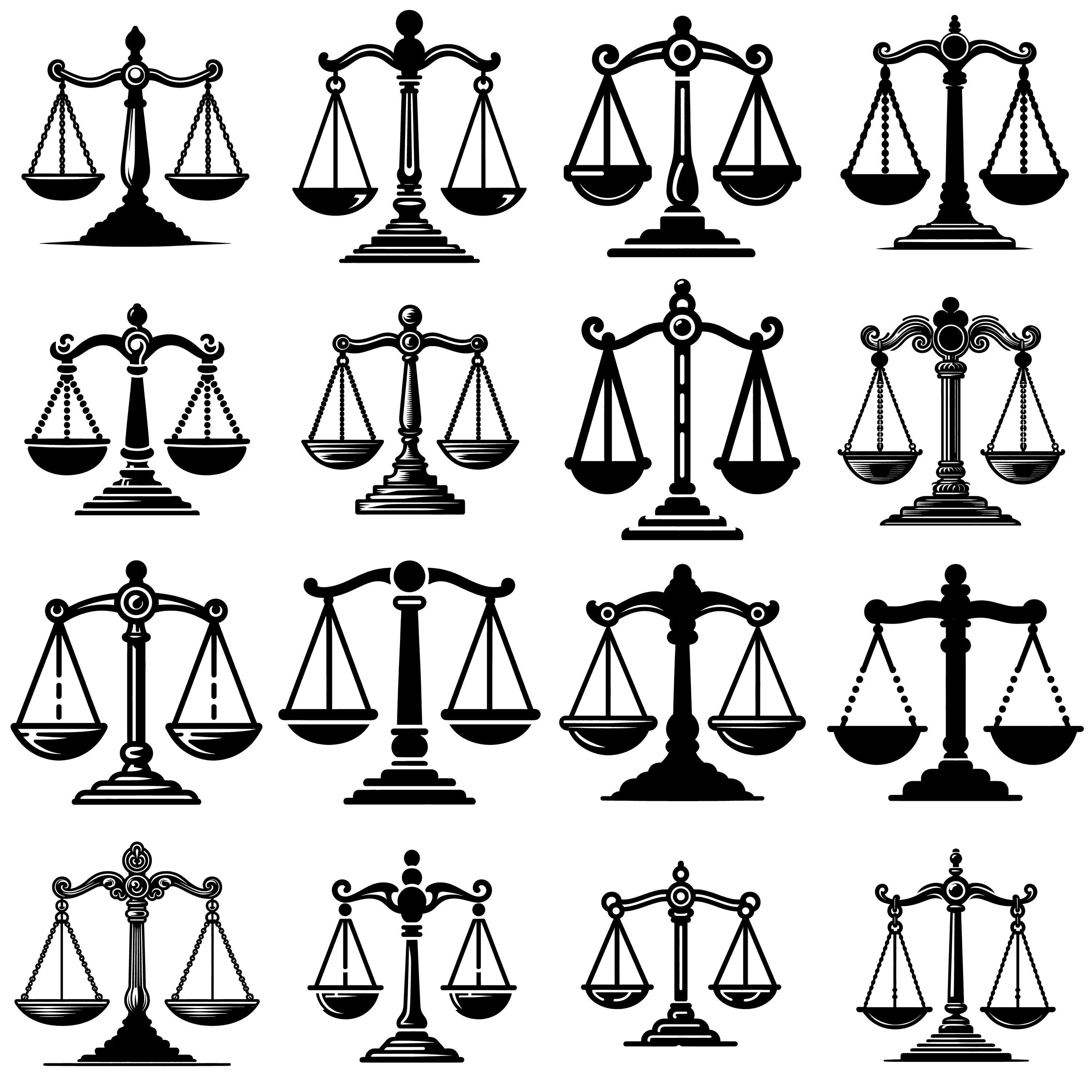 Justice Scales SVG Bundle: Vector Designs for Cricut & Silhouette (PDF ...
