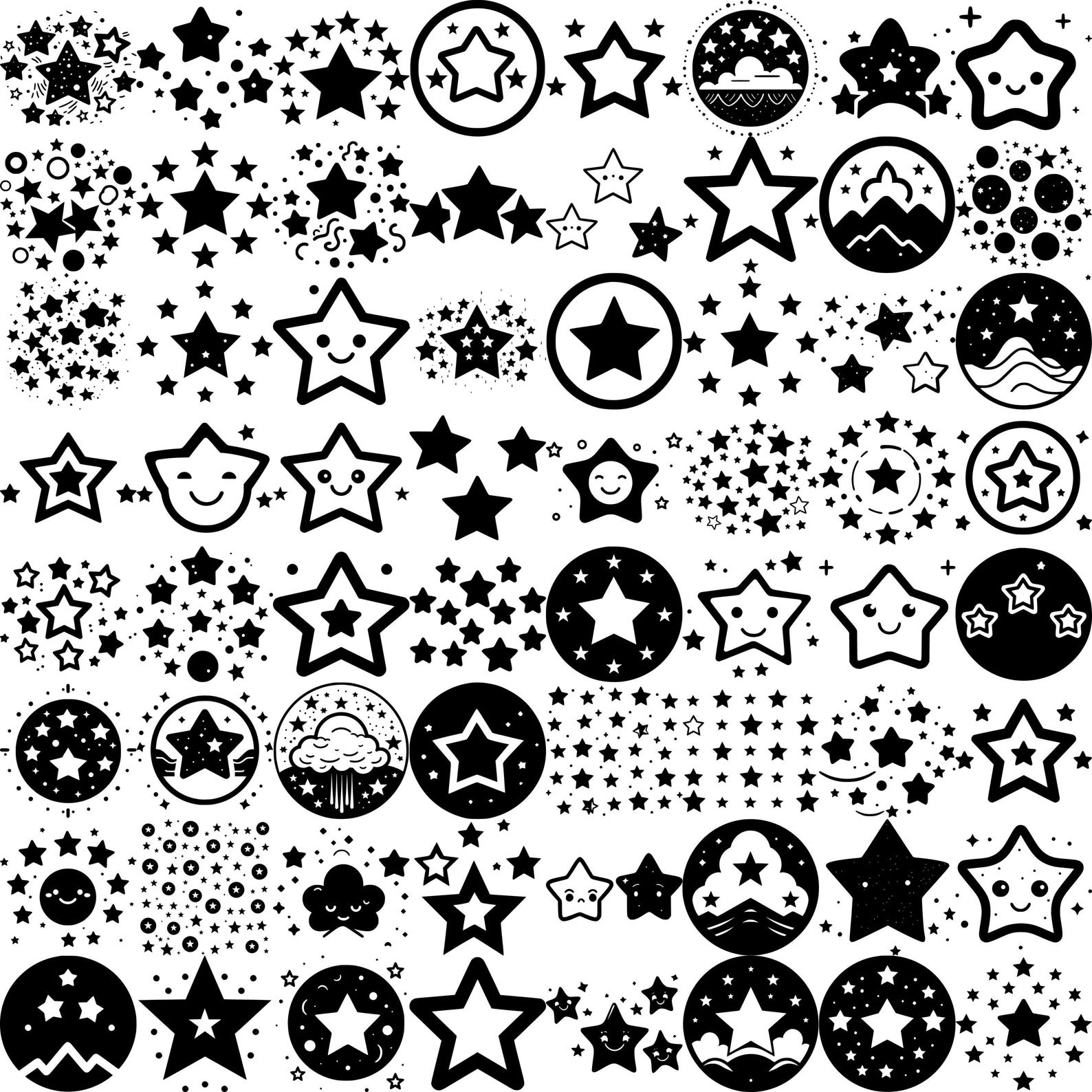 186 Stars SVG Bundle Unique Vector Files for Cricut and Silhouette ...
