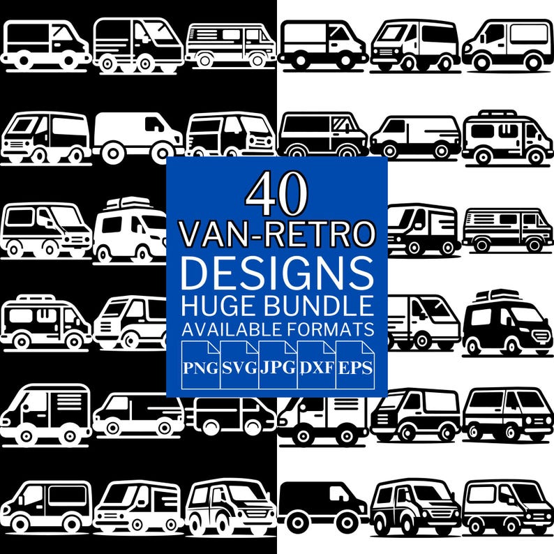Retro Van SVG Bundle: Cricut & Silhouette Vector Designs (digital ...