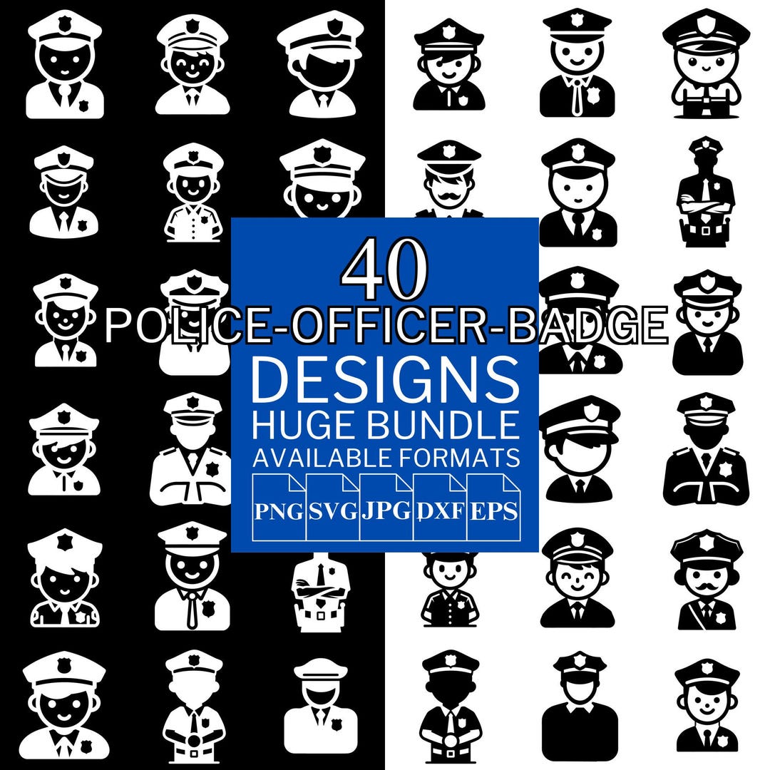 Police Officer Badge SVG Bundle: Cricut & Silhouette Vector Designs - Etsy