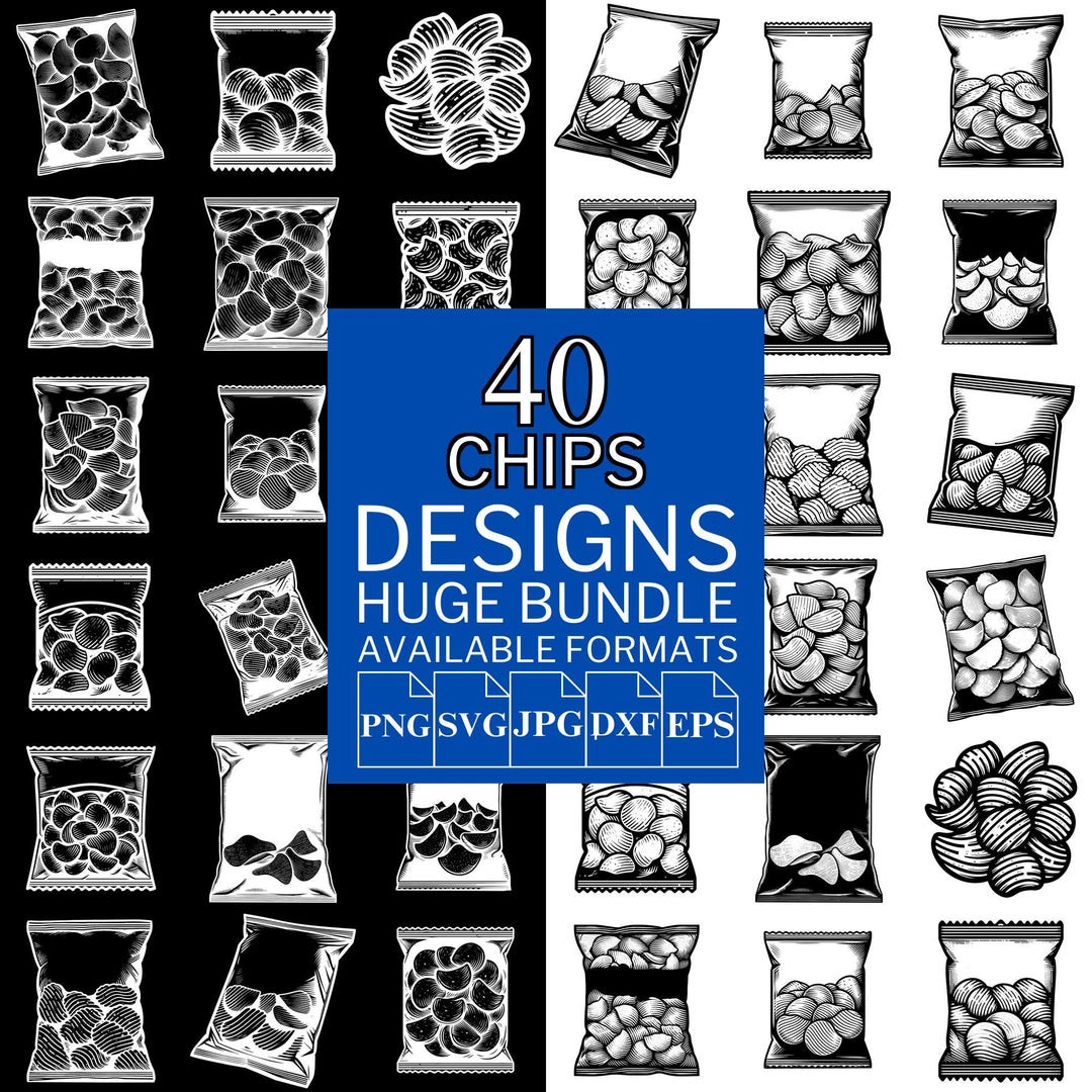 40 Chips SVG Bundle - Unique Vector Files for Cricut and Silhouette ...