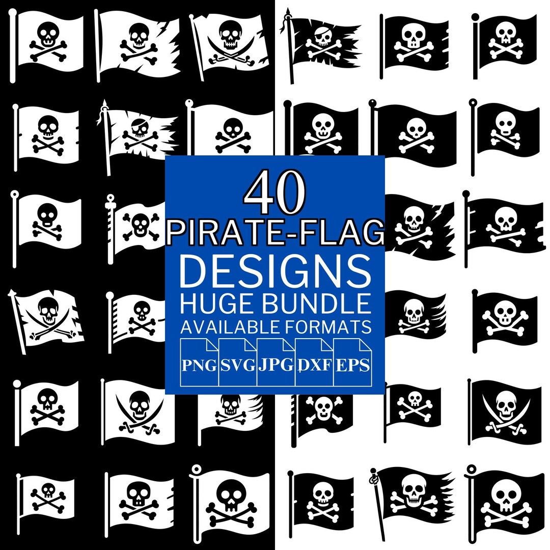 40 Pirate Flag SVG Bundle - Unique Vector Files for Cricut and ...