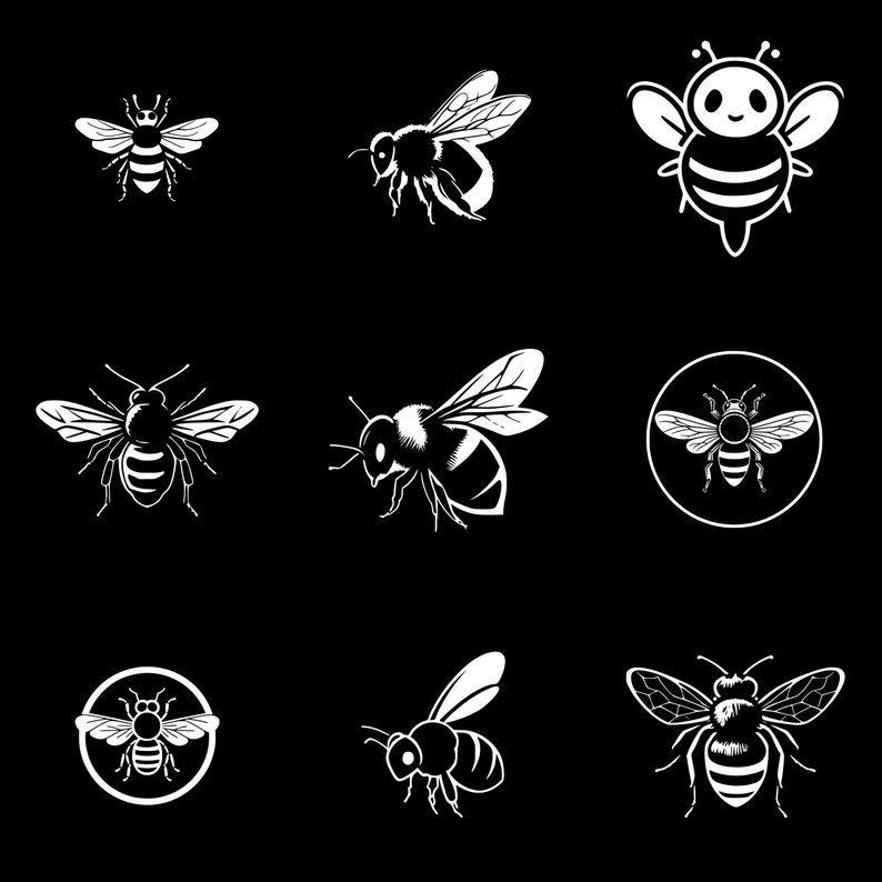 Bee SVG Bundle: 172 Vector Clipart Designs (digital Download) - Etsy