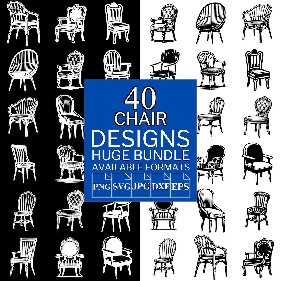 40 Chair SVG Bundle - Unique Vector Files for Cricut and Silhouette ...